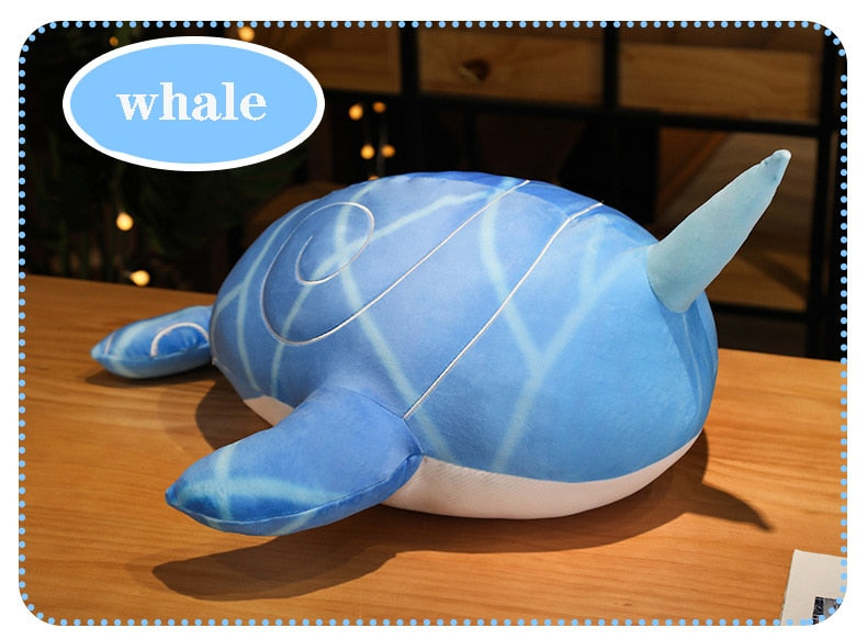 Genshin Impact Anime Tartaglia Childe Blue Whale Plush Pillow Cartoon ...